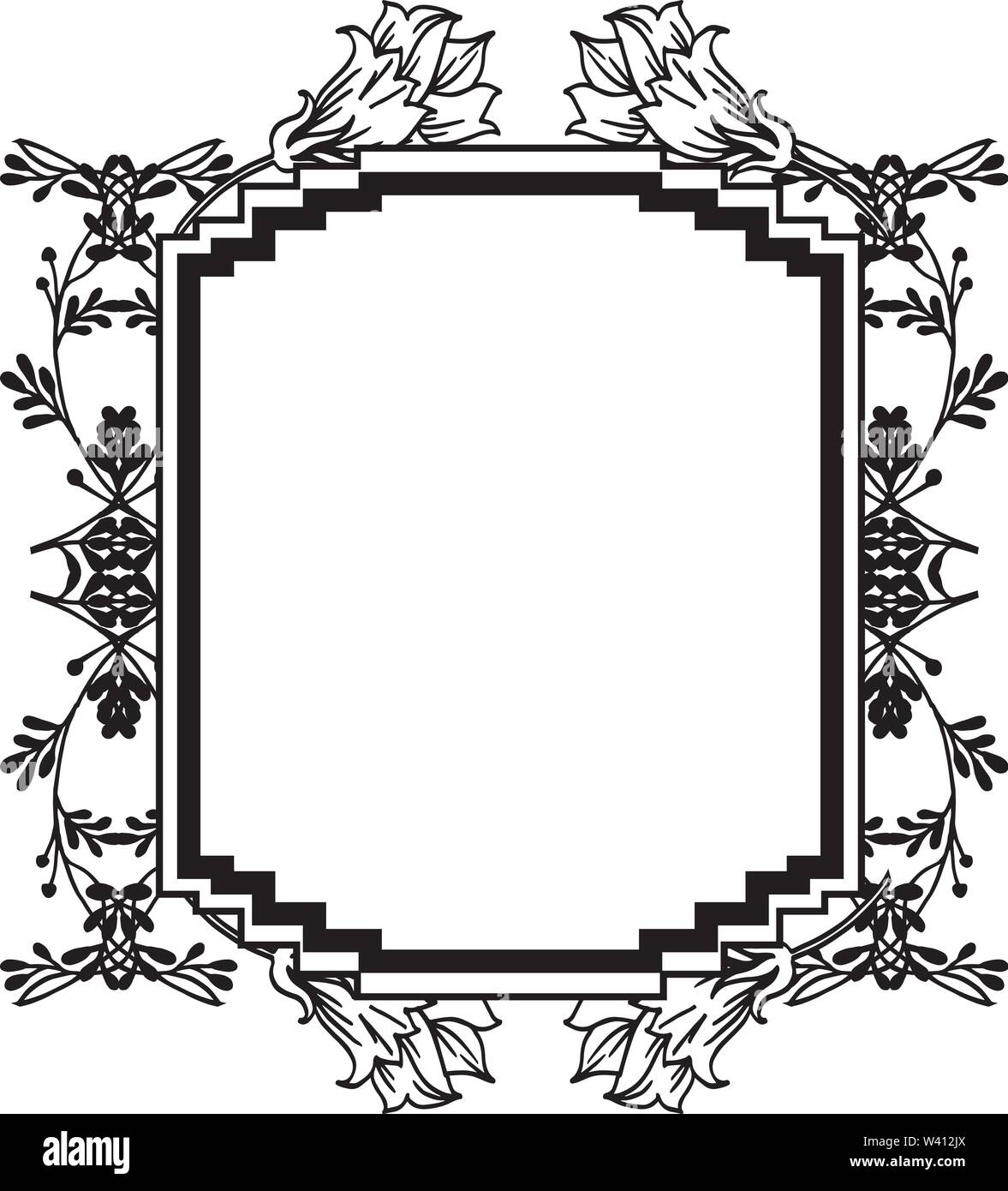 Shape of design for various cards, feature cute flowers. Vector ...