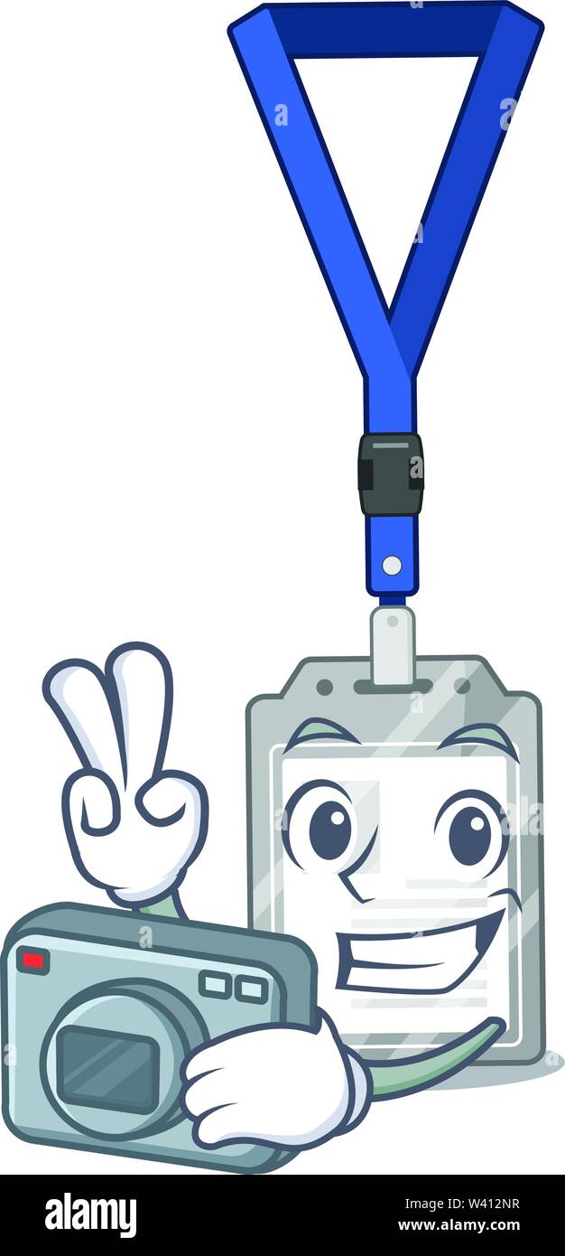 Photographer name tag isolated in the cartoon vector illustration Stock ...