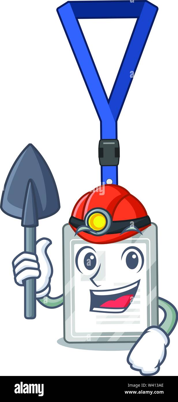 Miner name tag isolated in the cartoon vector illustration Stock Vector ...
