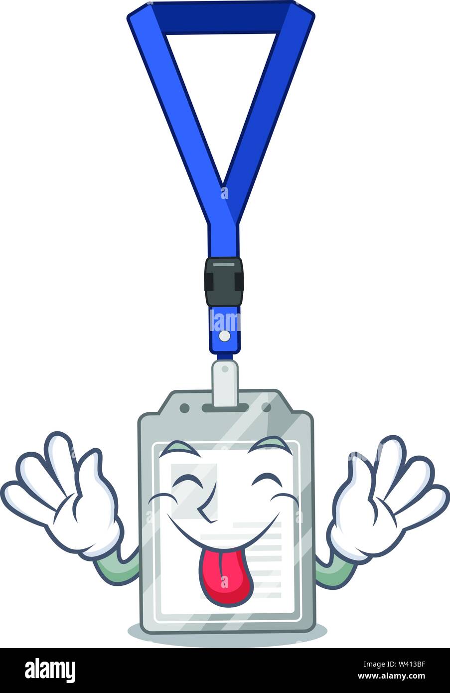 Tongue out name tag in the cartoon wallet vector illustration Stock ...