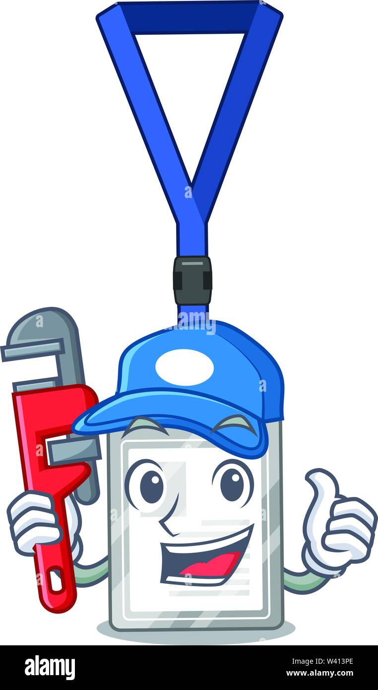 Plumber name tag in the cartoon wallet vector illustration Stock Vector ...