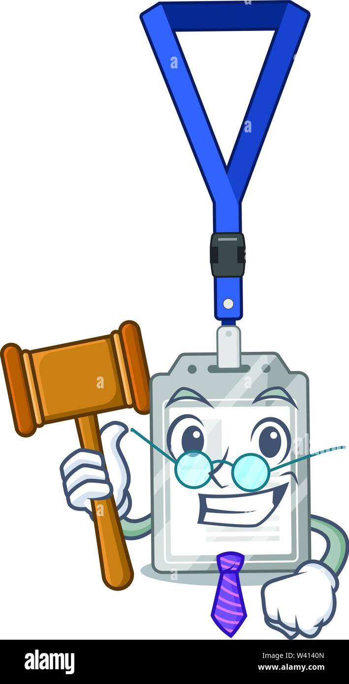 Judge name tag in the cartoon wallet vector illustration Stock Vector ...