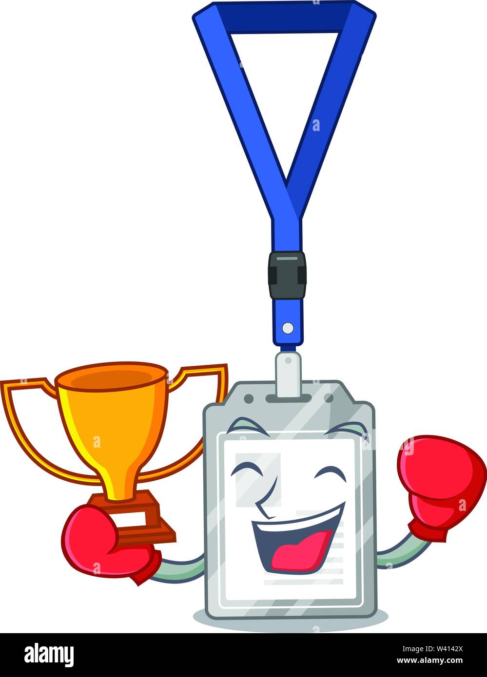 Boxing winner name tag in the cartoon wallet vector illustration Stock ...