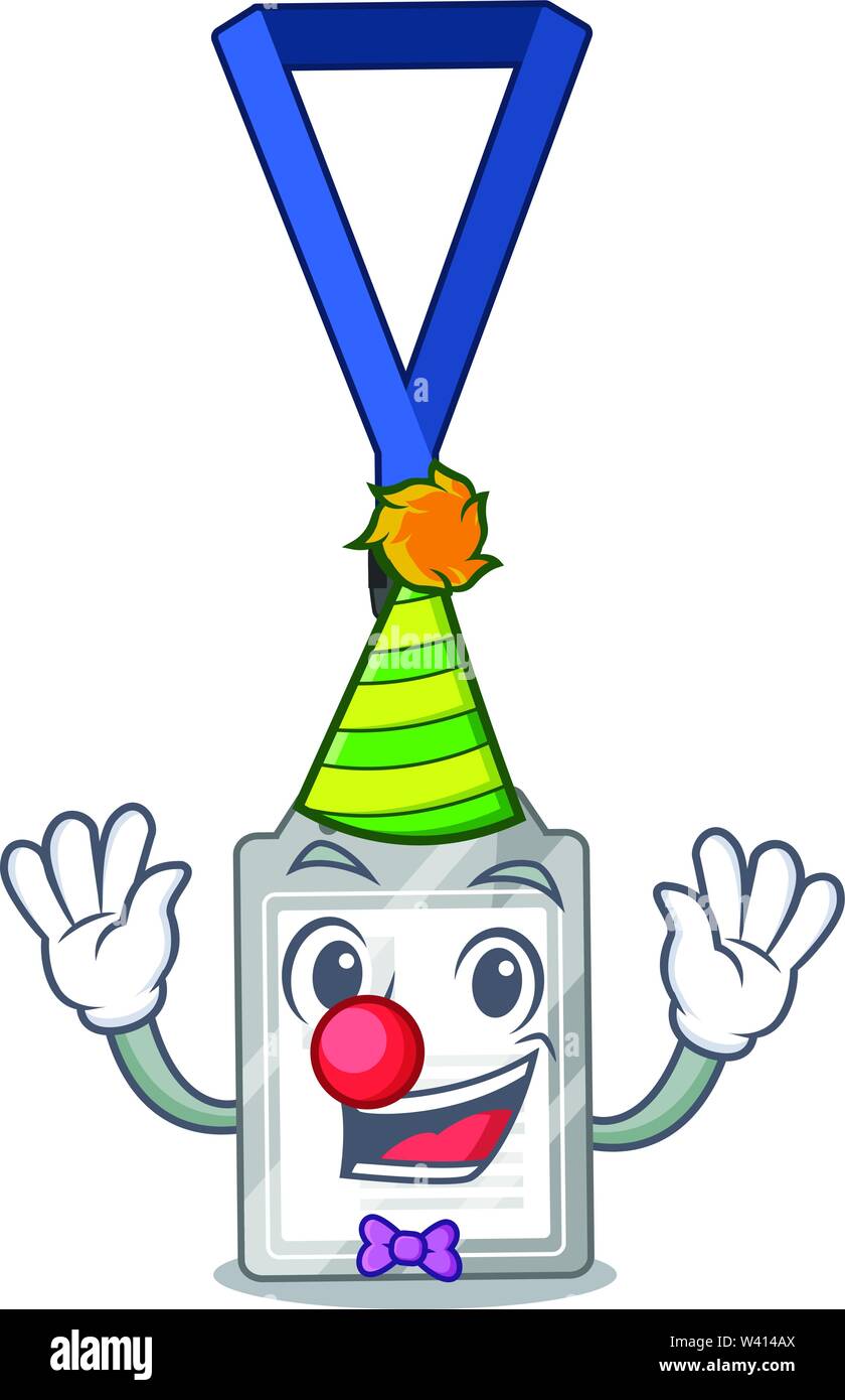 Clown name tag in the cartoon wallet vector illustration Stock Vector ...