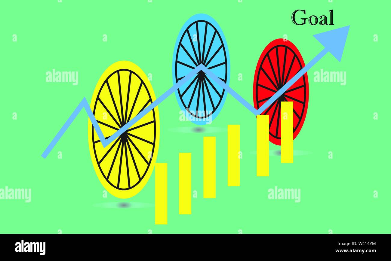 Business stick graph chart of stock market investment trading. trend of ...