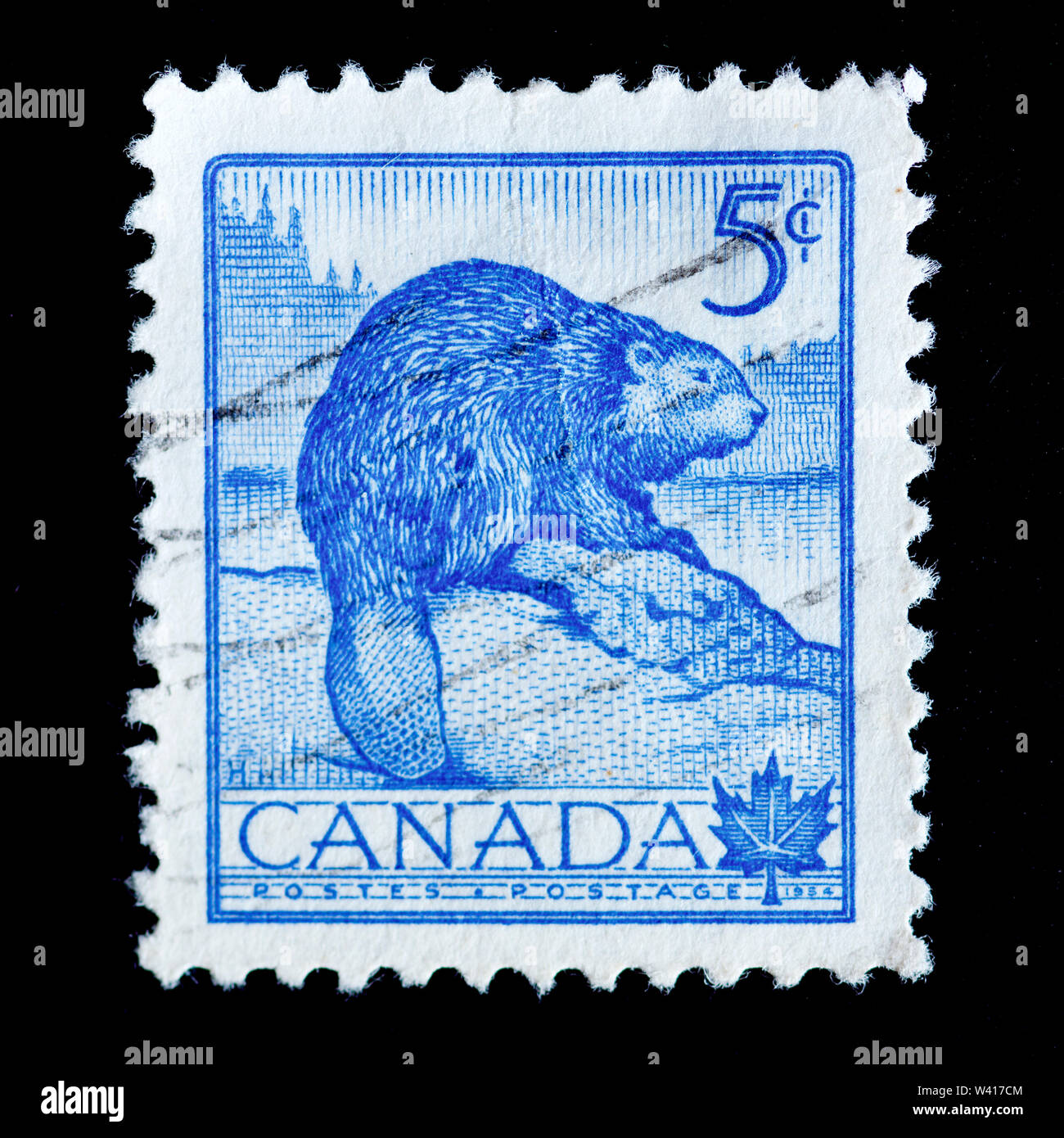 Canada Postage Stamp - Beaver Stock Photo - Alamy