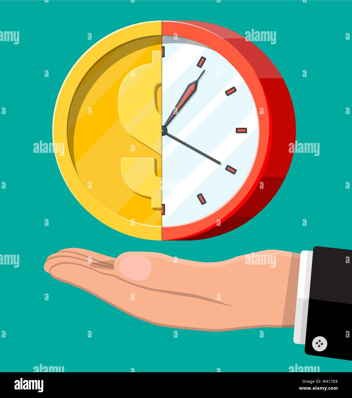 Cartoon golden clock Stock Vector Images - Alamy
