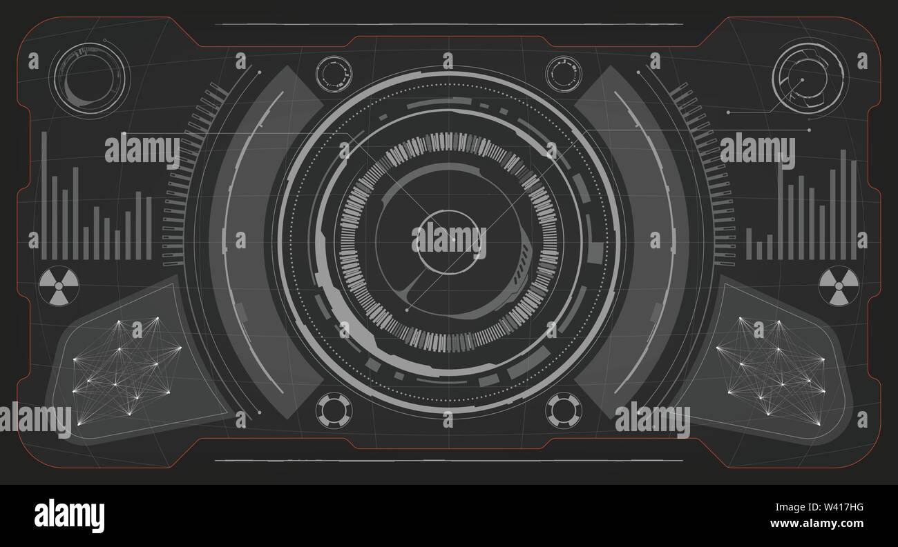 Sci-Fi Futuristic Glowing HUD Display. Vitrual Reality Technology ...
