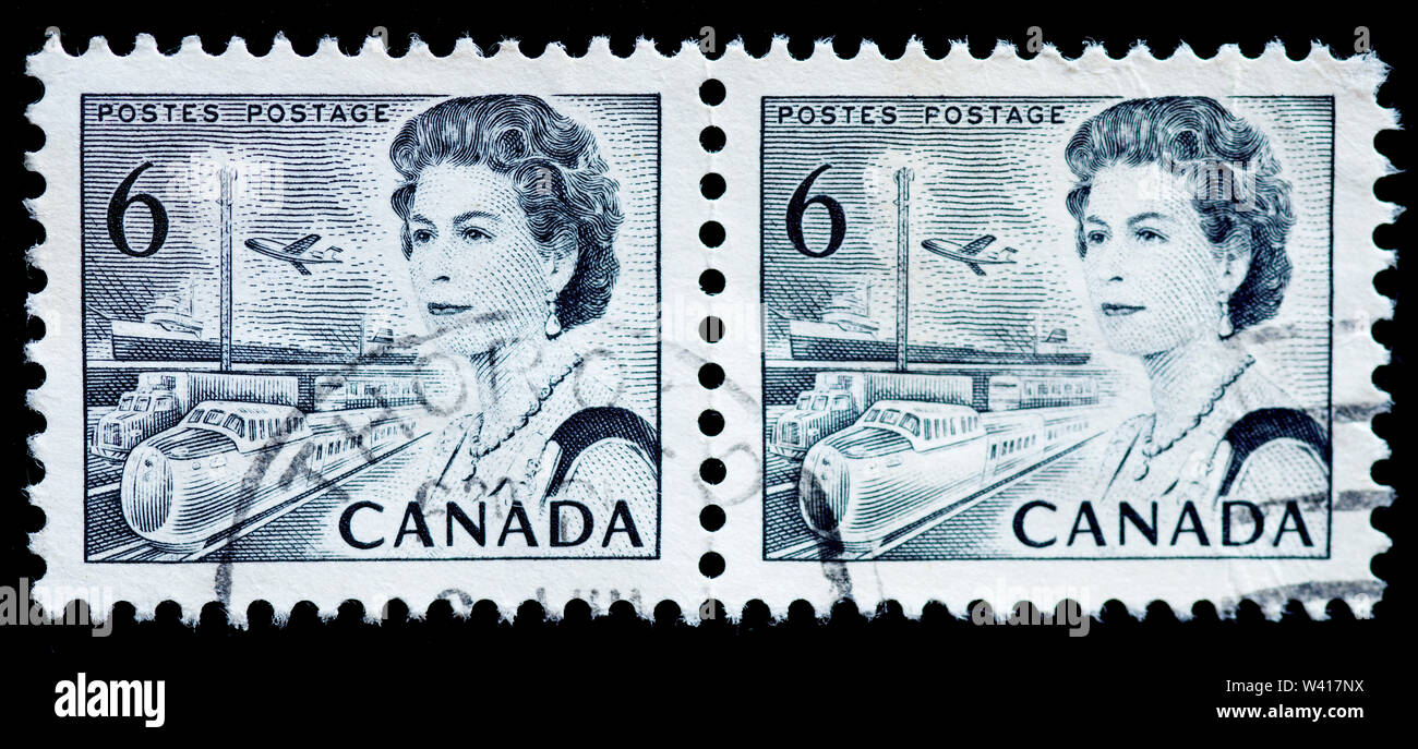 Canada Postage Stamp - Transportation Stock Photo - Alamy