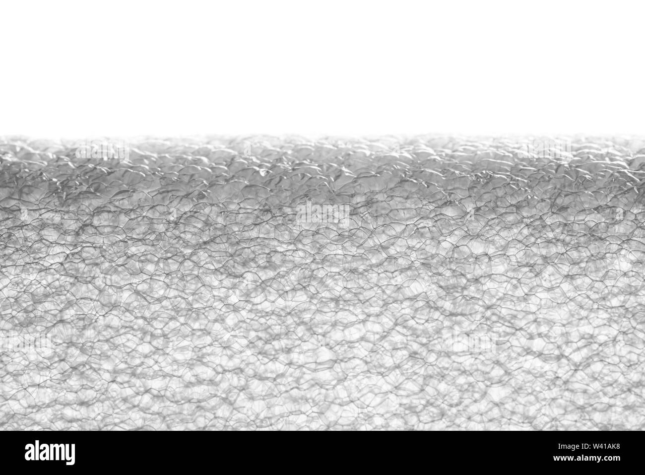 A white extruded polyethylene foam tube isolated on white background ...