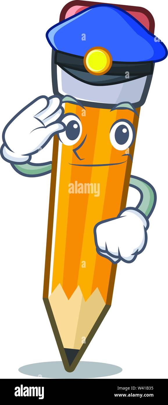 Police pencil cartoon above the a notebooks vector illustration Stock ...