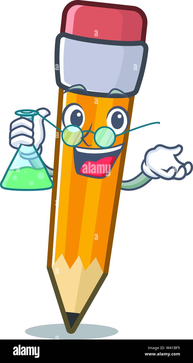 Professor pencil isolated with in the mascot vector illustration Stock ...