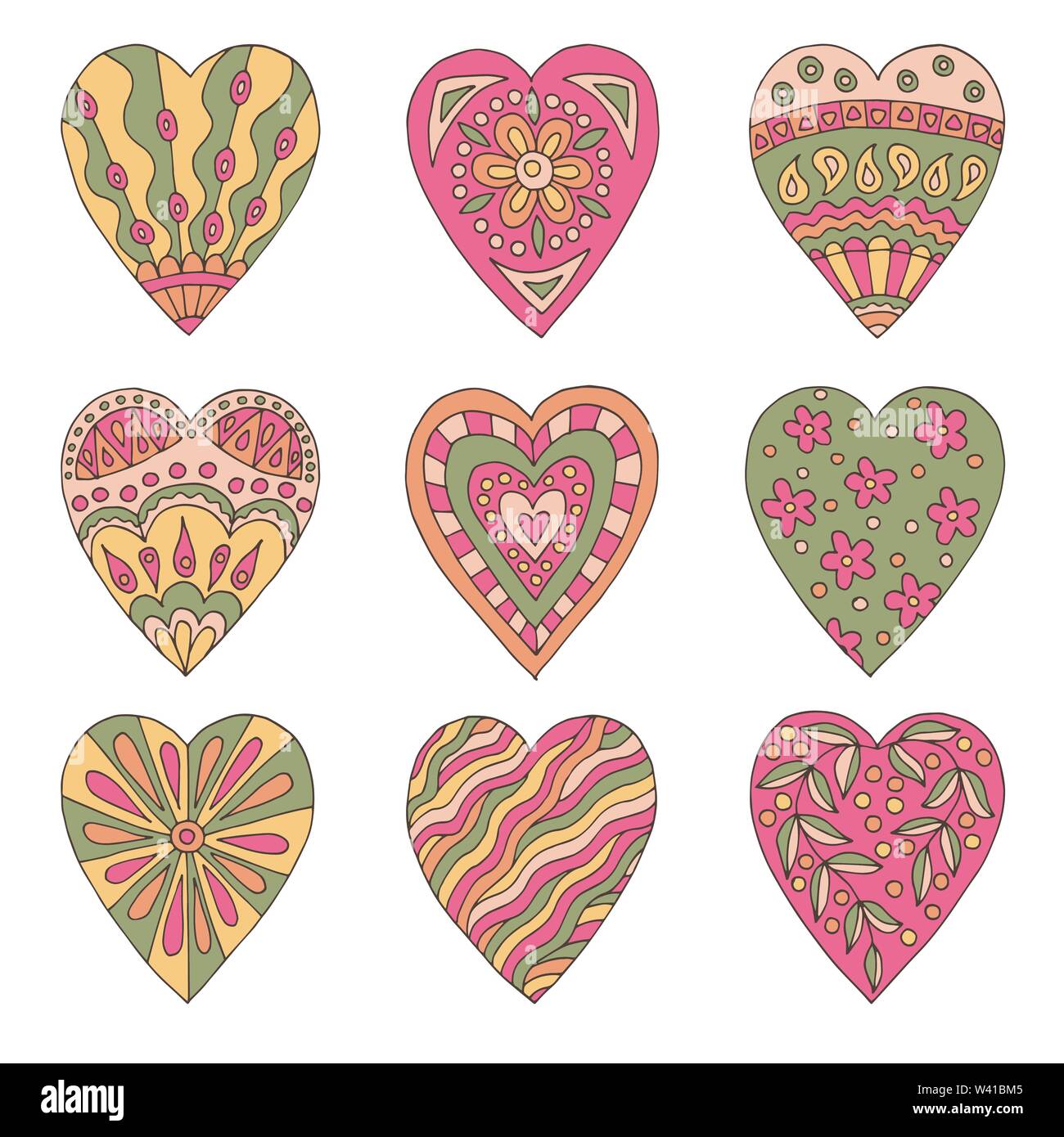 Valentines day doodle set Stock Vector Images - Alamy