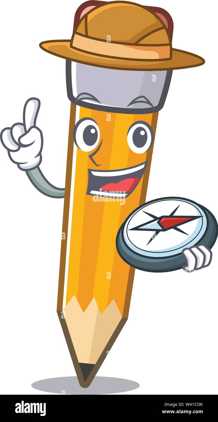 Explorer pencil in the a cartoon bag vector illustration Stock Vector ...