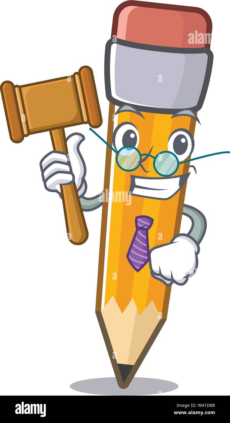 Judge pencil in the a character shape vector illustration Stock Vector ...
