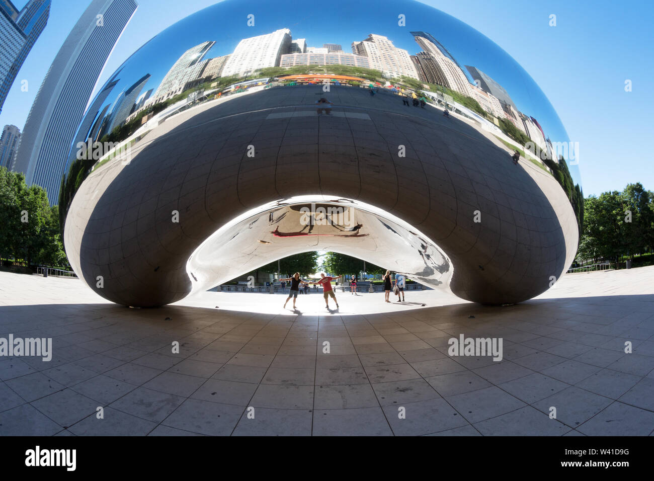 Cloud gate in backlit, Chicago Stock Photo - Alamy