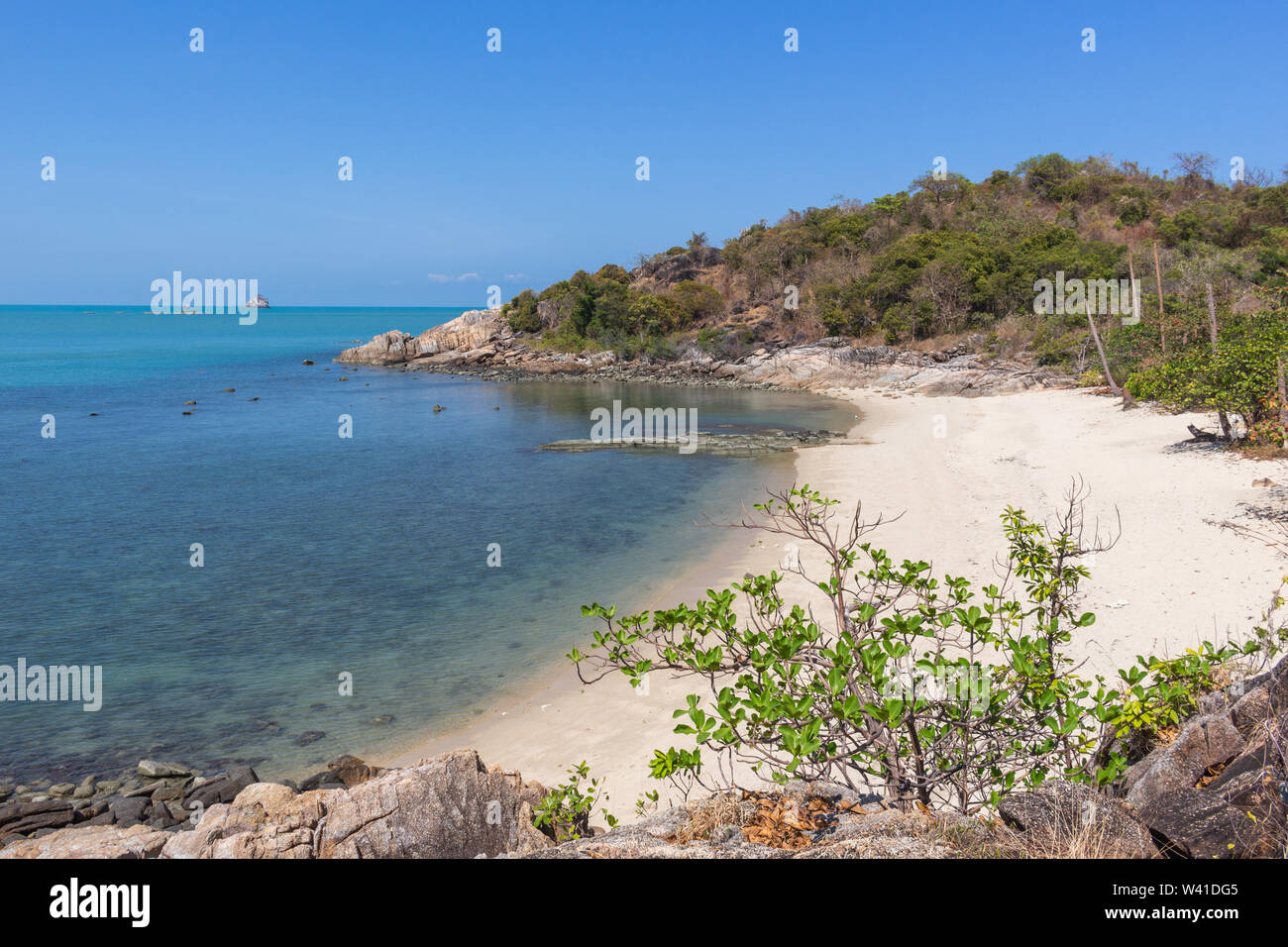 Empty dream sandy beach at Thongson Bay, the only unofficial naturist ...