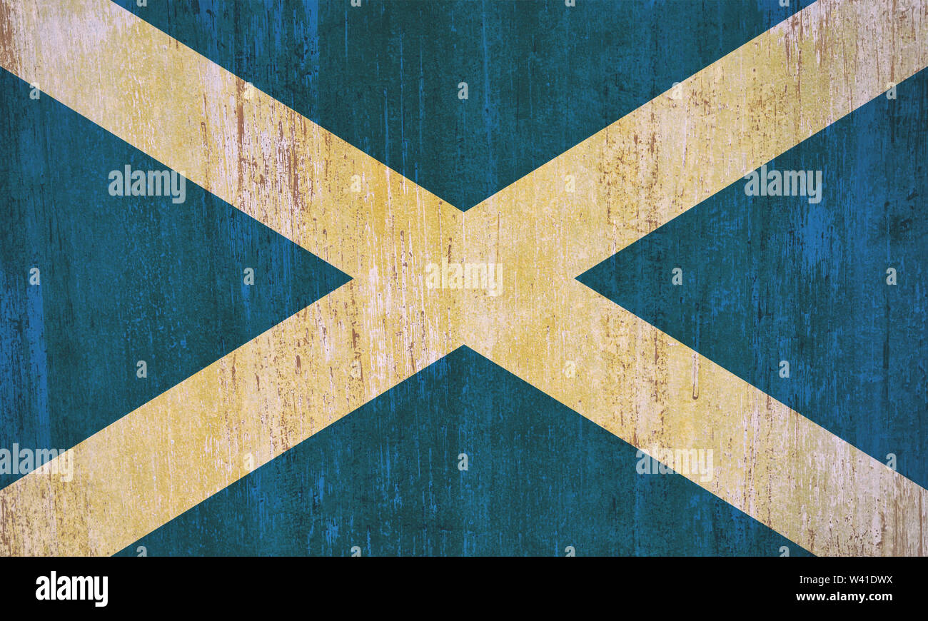 Scotland flag background in vintage style Stock Photo - Alamy