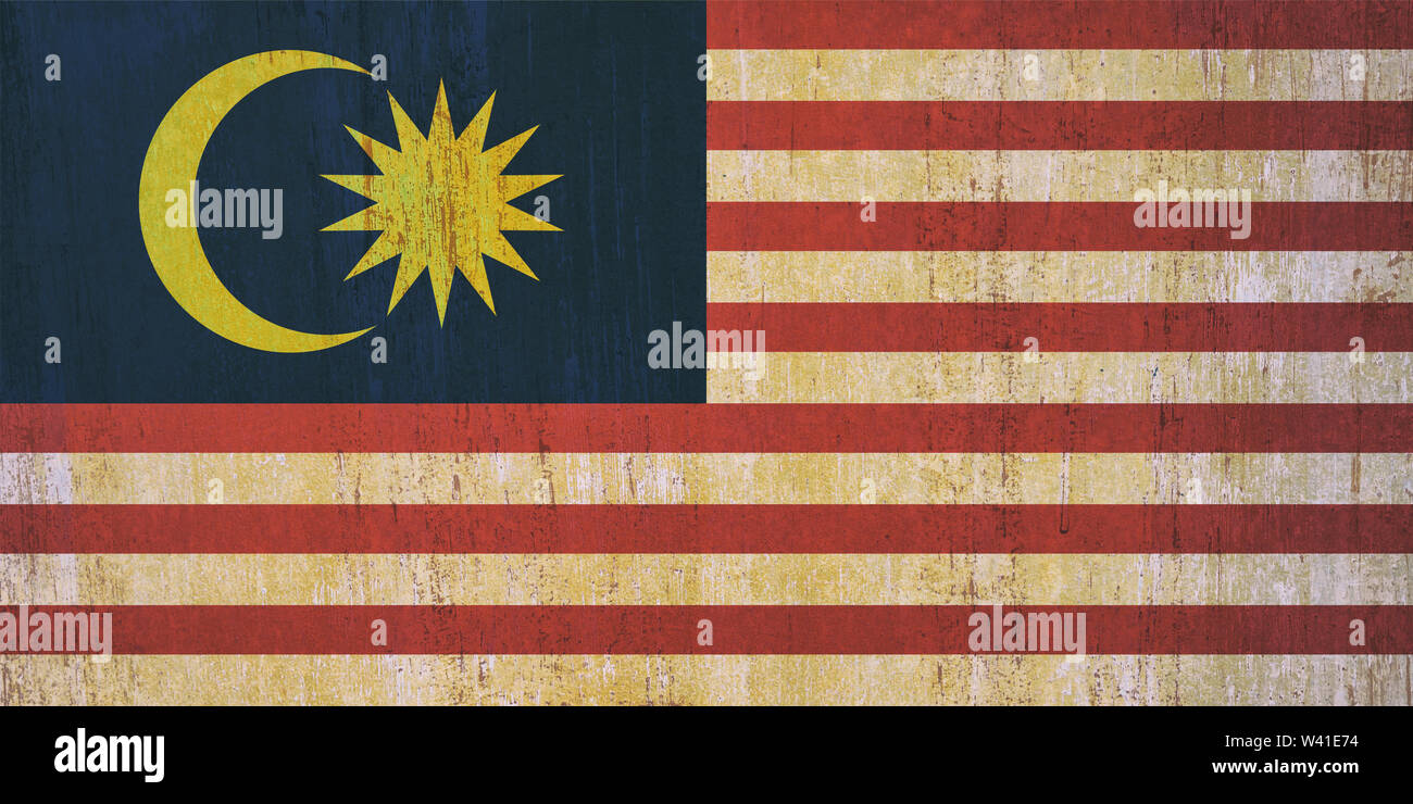 Malaysia flag background in vintage style Stock Photo - Alamy