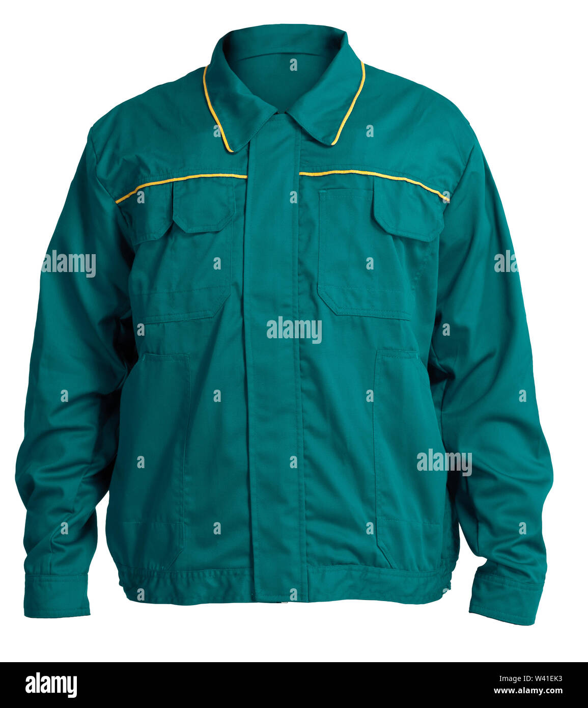 Protective working green jacket isolated on white background Stock ...