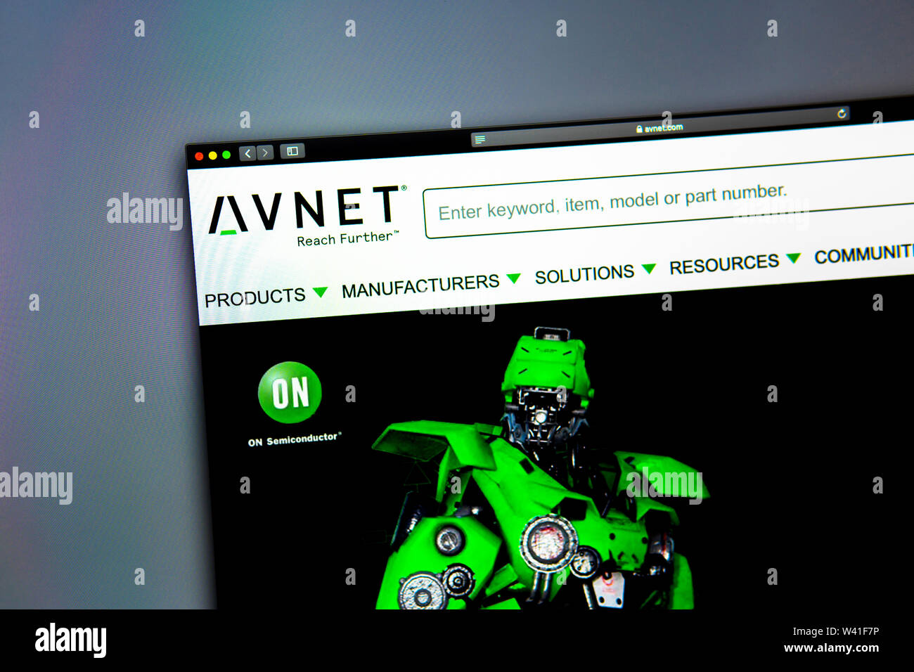 Avnet company website homepage. Close up of AVNET logo. Can be used as ...
