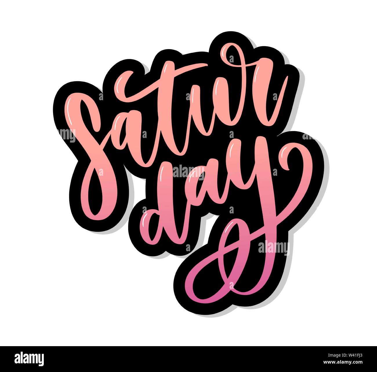Saturday logo template vector lettering calligraphy Stock Vector Image ...