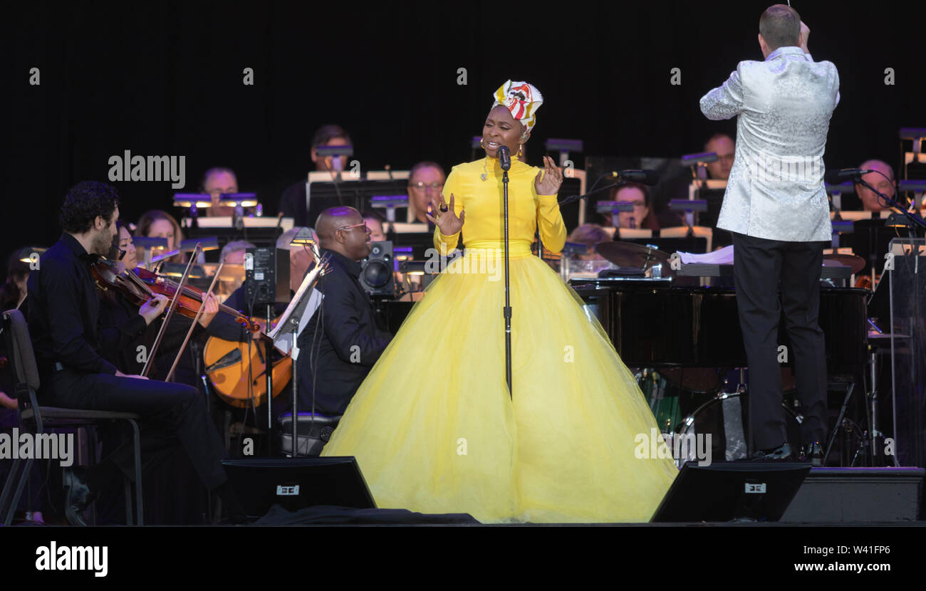 July 12, 2019 - Actress and singer Cynthia Erivo performs with the San ...