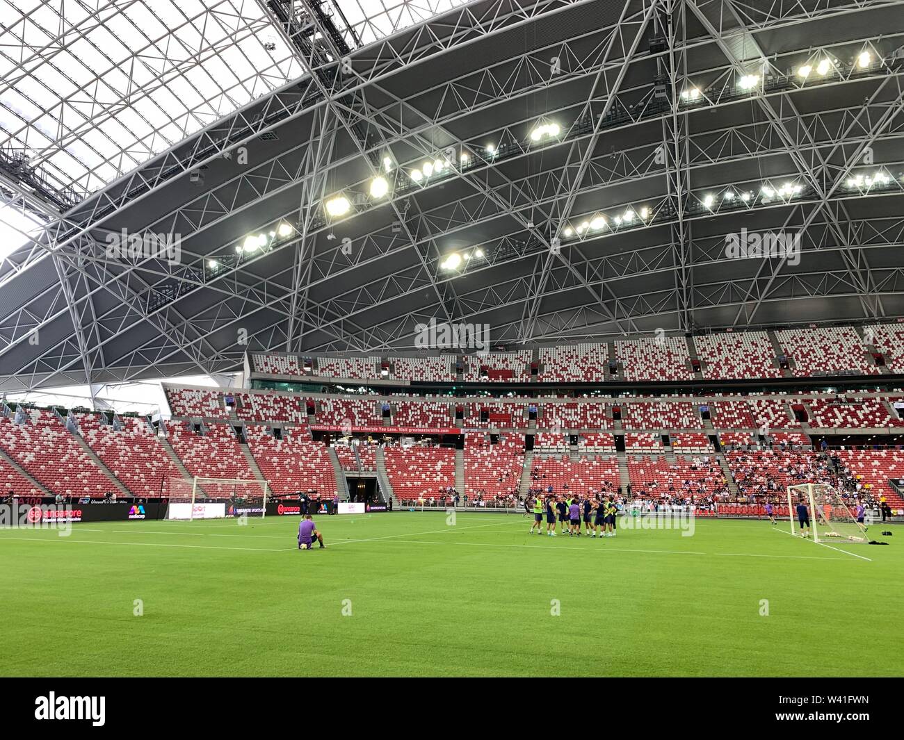A general view of the National Stadium, Singapore, where Manchester ...