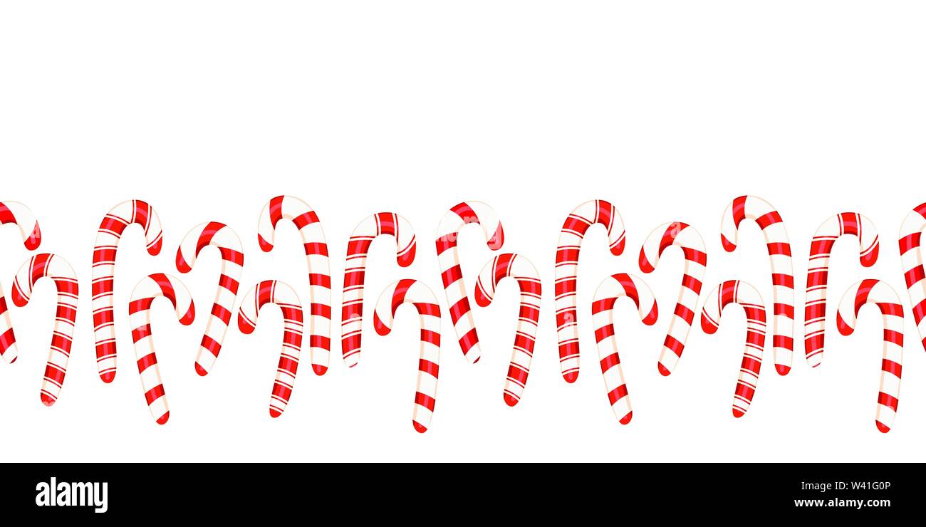 Red and White Holiday Christmas and New Year Candy Canes Horizontal ...