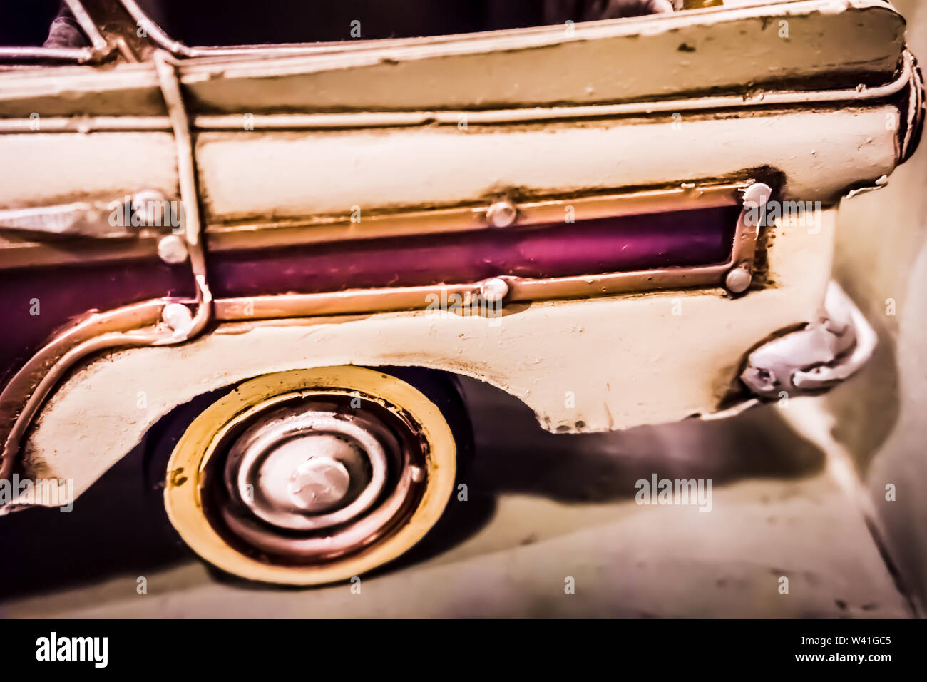 Antique model car with minimalist view on part of the car Stock Photo ...