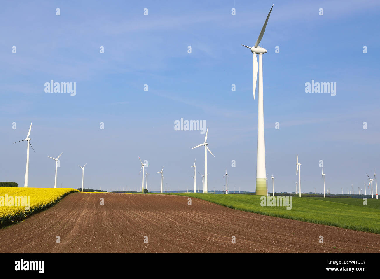Wind engines in the fields in Germany Stock Photo - Alamy