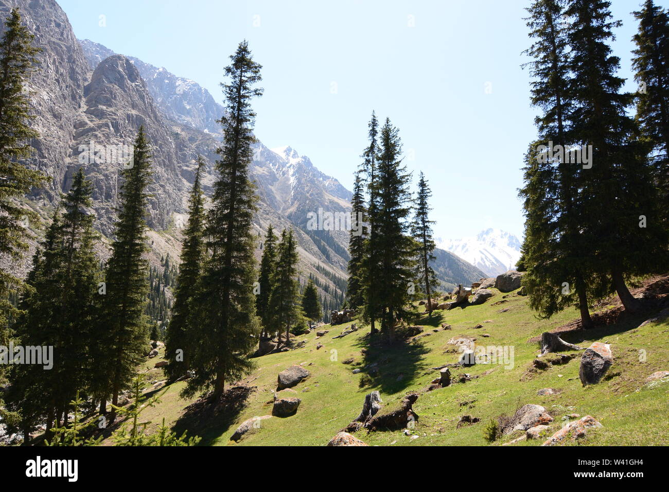 Barskoon valley landscape. Issyk-Kul province. Kyrgyzstan Stock Photo ...