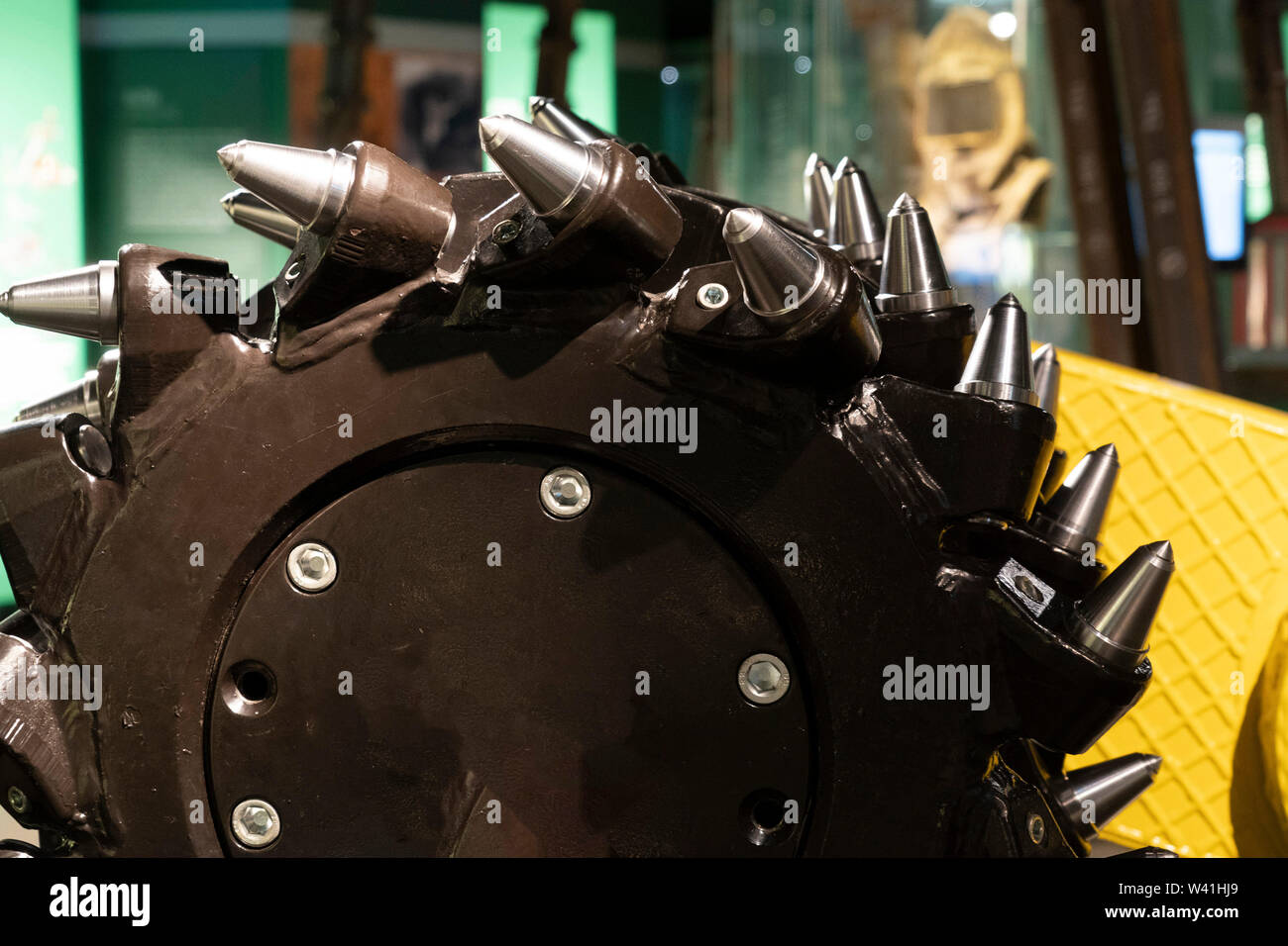 Tunnel big excavator head detail close up Stock Photo - Alamy