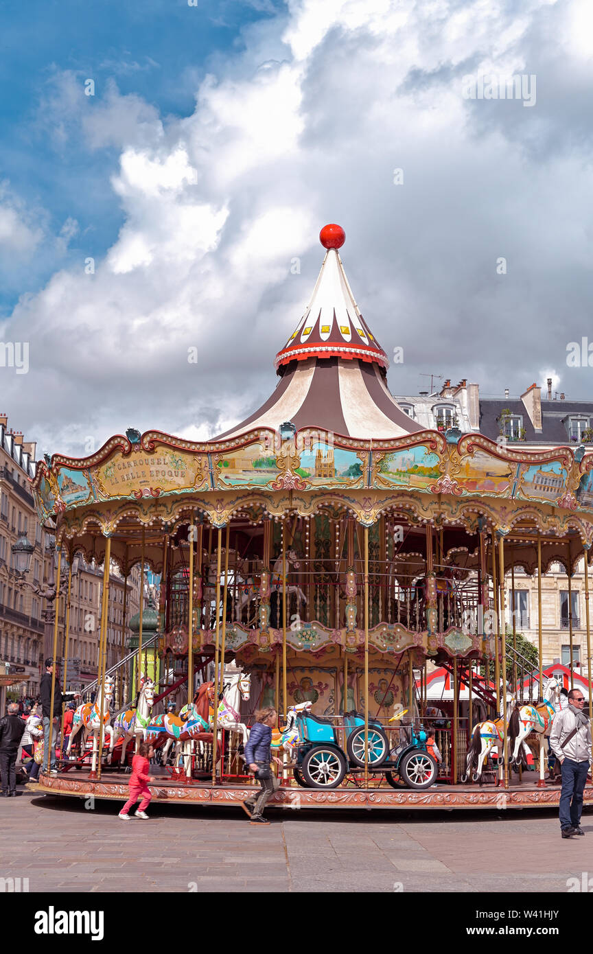 Vintage Style Carousel In Paris High Resolution Stock Photography and ...