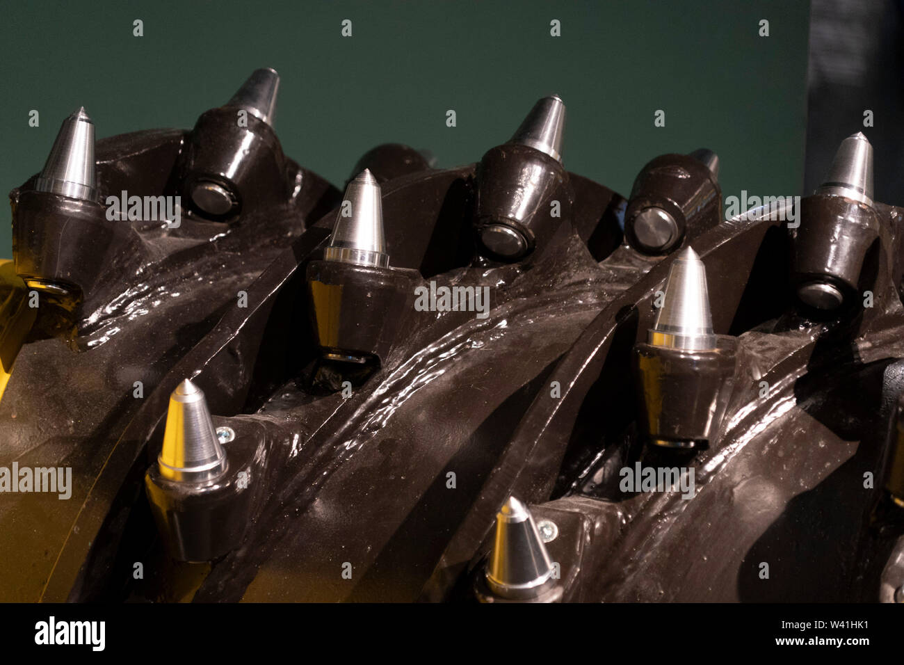 Tunnel big excavator head detail close up Stock Photo - Alamy