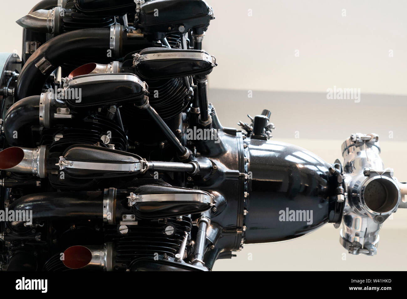 old czech propeller engine detail Stock Photo - Alamy