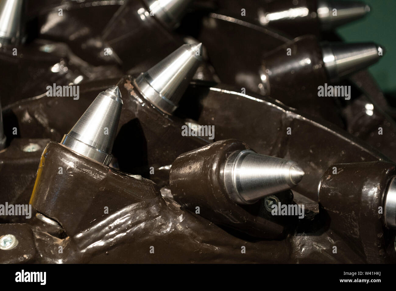 Tunnel big excavator head detail close up Stock Photo - Alamy