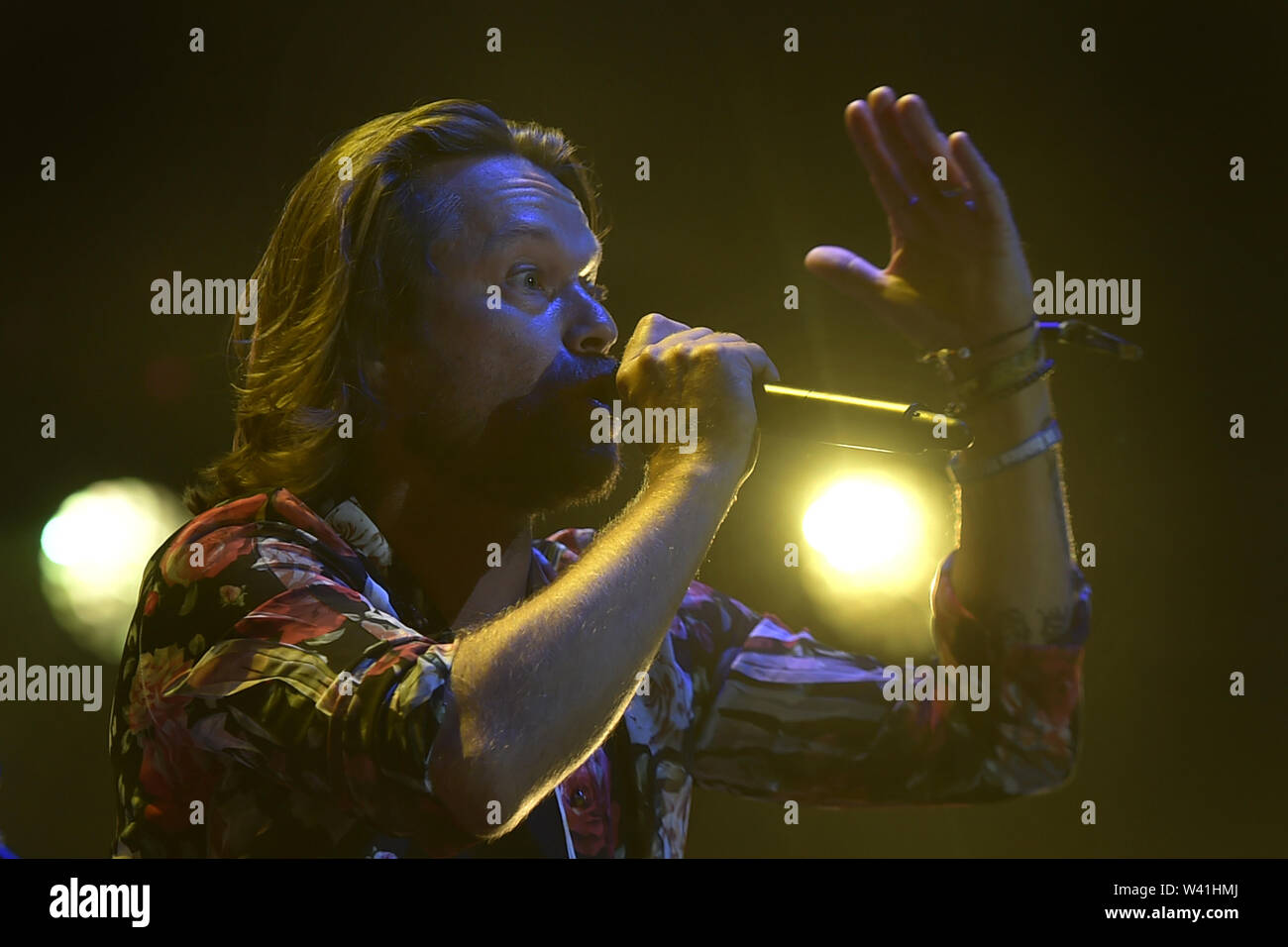 Ostrava, Czech Republic. 18th July, 2019. Czech singer Richard Krajco ...