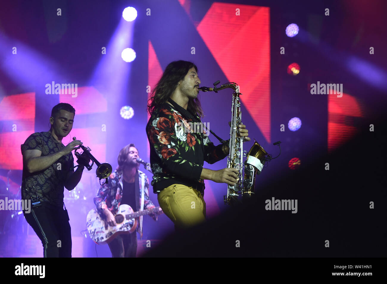 Ostrava, Czech Republic. 18th July, 2019. Czech singer Richard Krajco ...