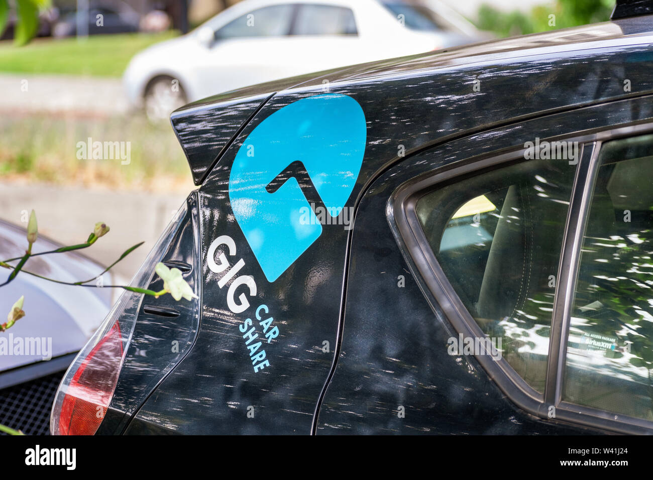 July 13, 2019 Berkeley / CA / USA - GIG Car Share is a carsharing ...