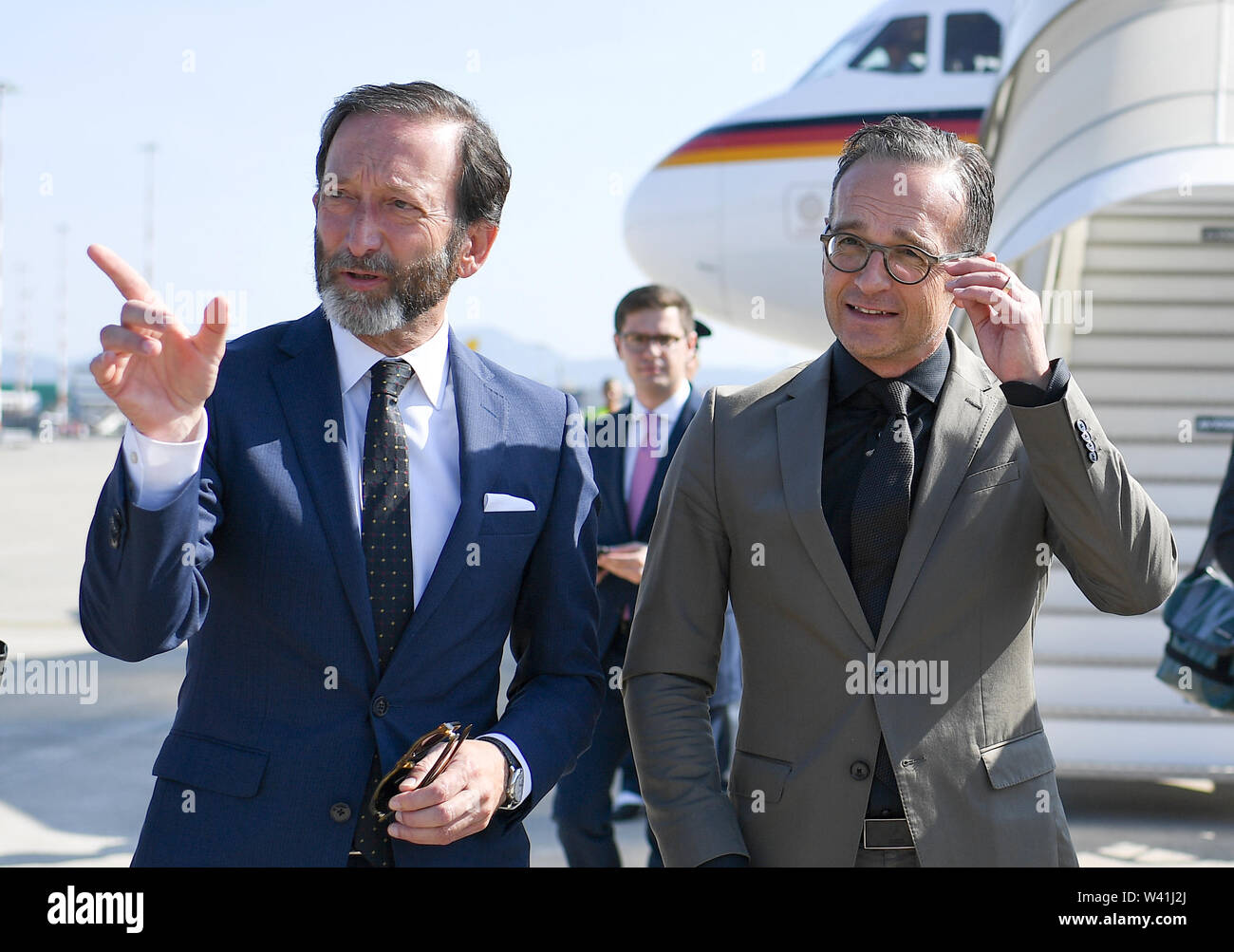 Pisa, Italy. 19th July, 2019. Heiko Maas, Foreign Minister (SPD), is ...