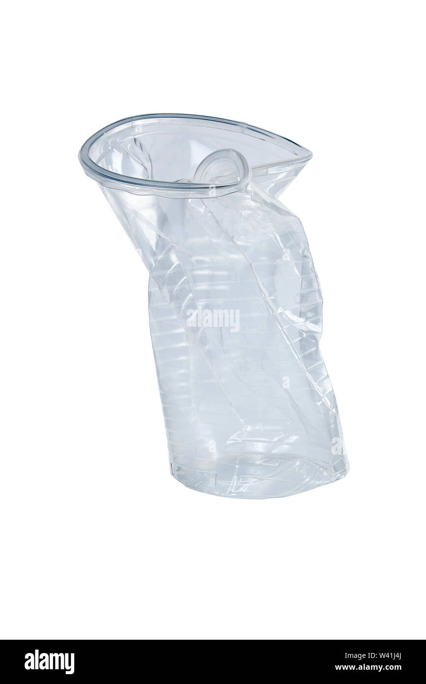 Empty used disposable cup for recycling isolated on white, with ...