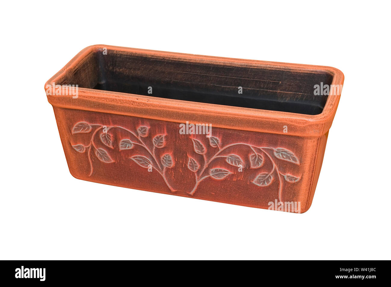 Ceramic flower box isolated on white with clipping path Stock Photo - Alamy