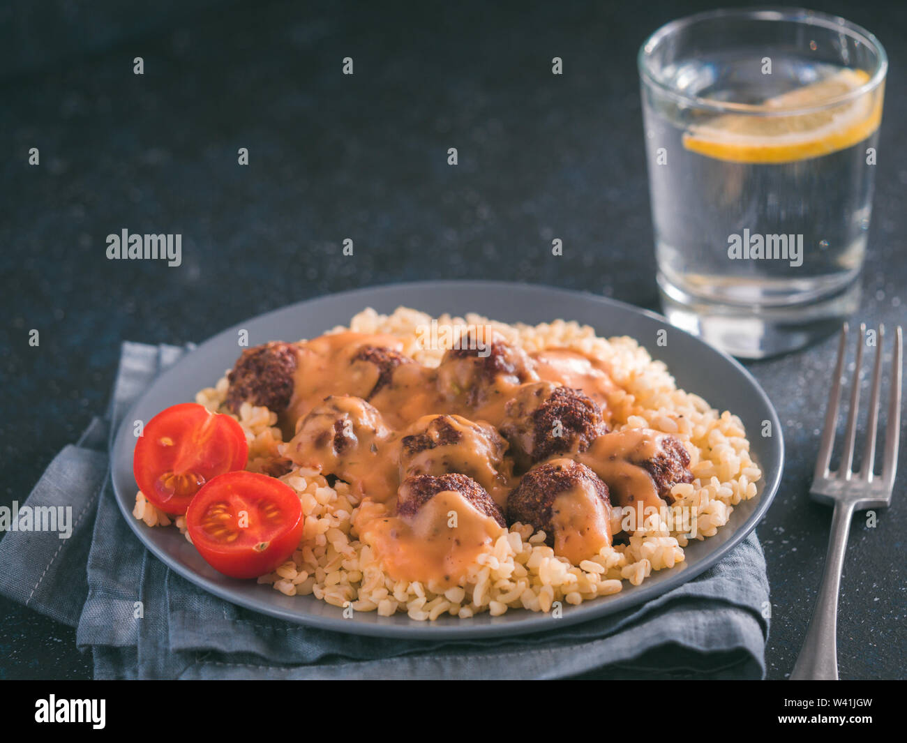 Bulgur dish idea and recipe. Bulgur with homemade roasted beef ...