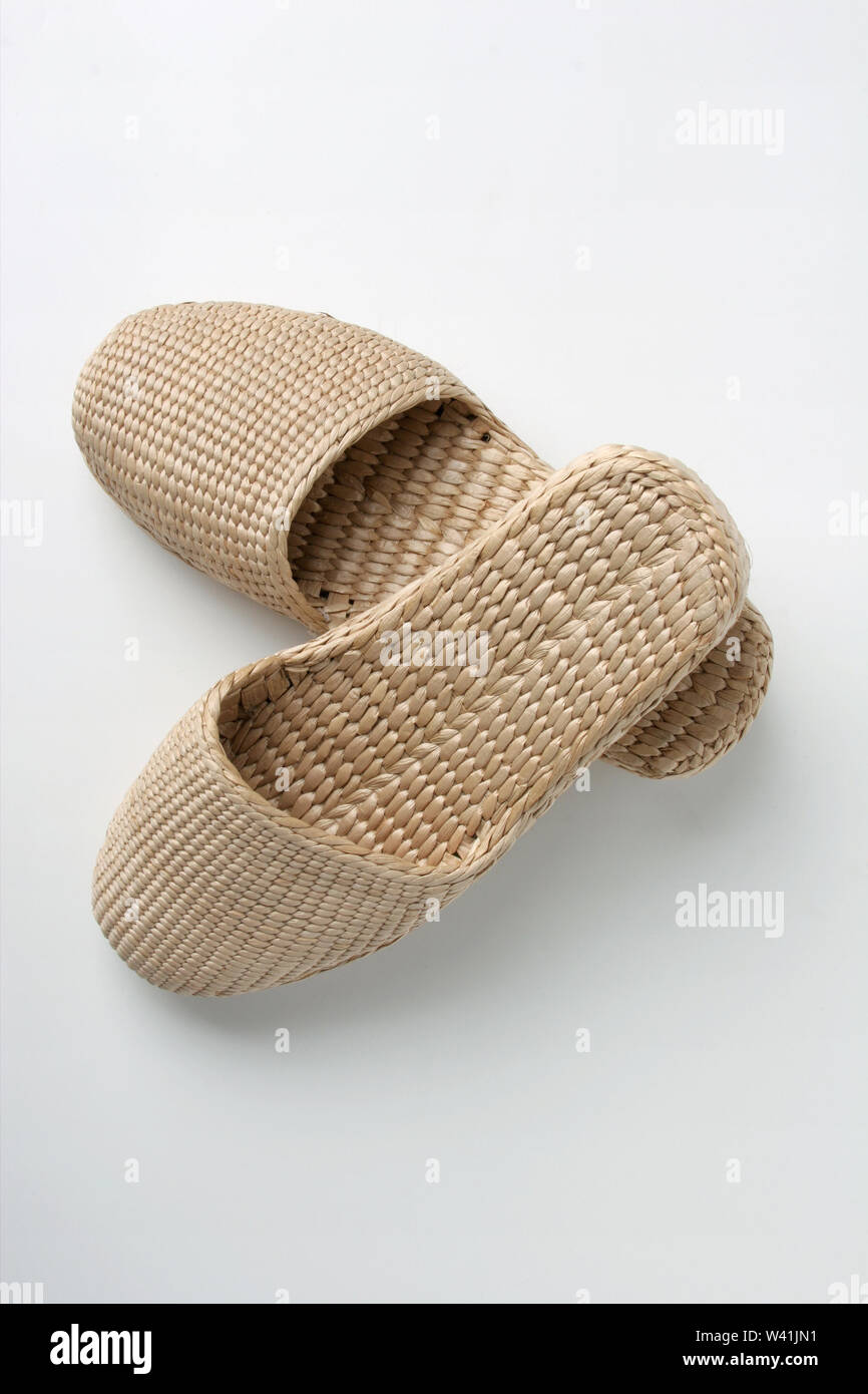 Japanese slippers isolated on a white studio background Stock Photo - Alamy