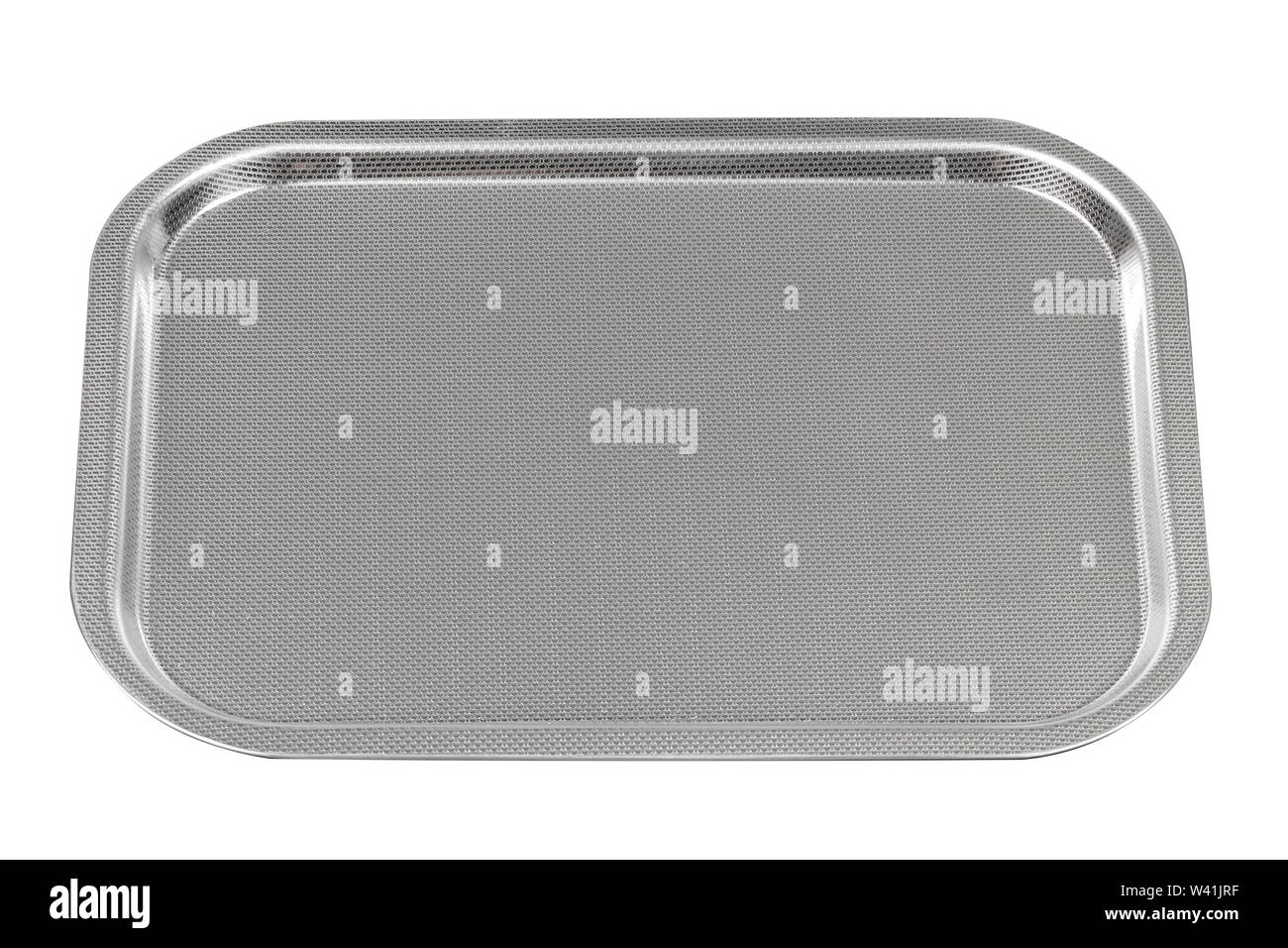 Stainless steel (Inox) serving tray isolated on white with clipping ...