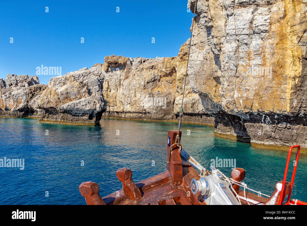 Old rocks in the sea off the coast of Greece Stock Photo - Alamy