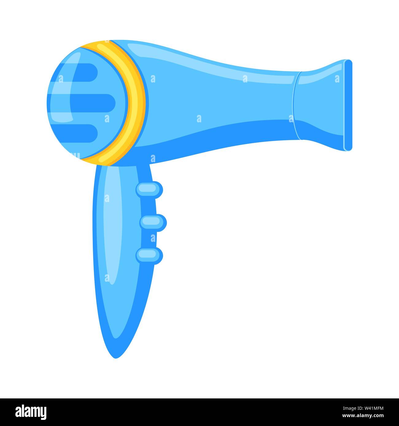 Cartoon blue hair dryer with concentrator nozzle Stock Vector Image ...