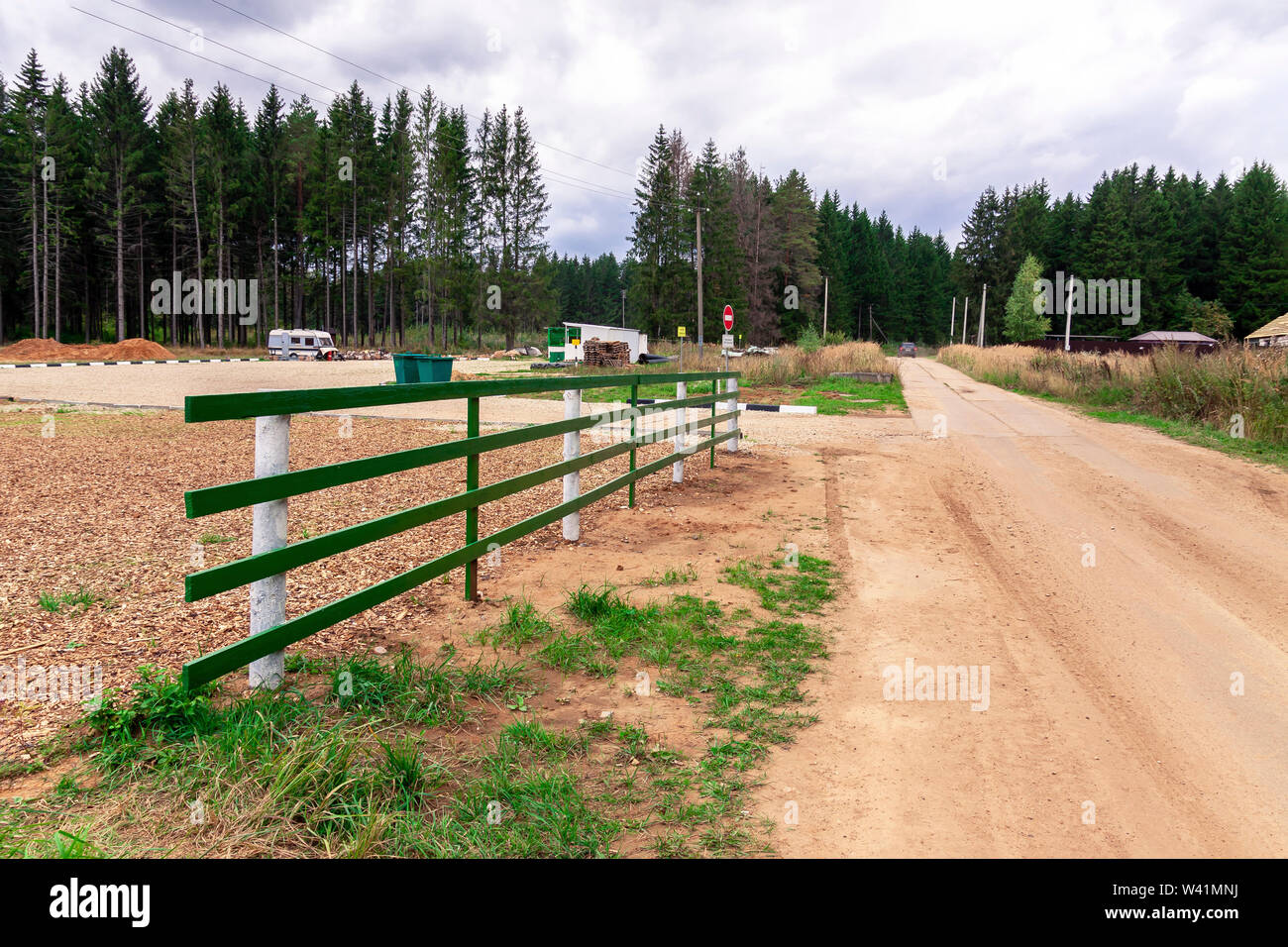 Small Dirt Road through Green Fields, Spring Landscape Stock Photo - Alamy
