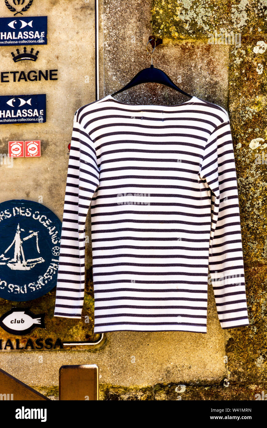 Typical Breton striped tops on sale. Bretagne. France Stock Photo - Alamy